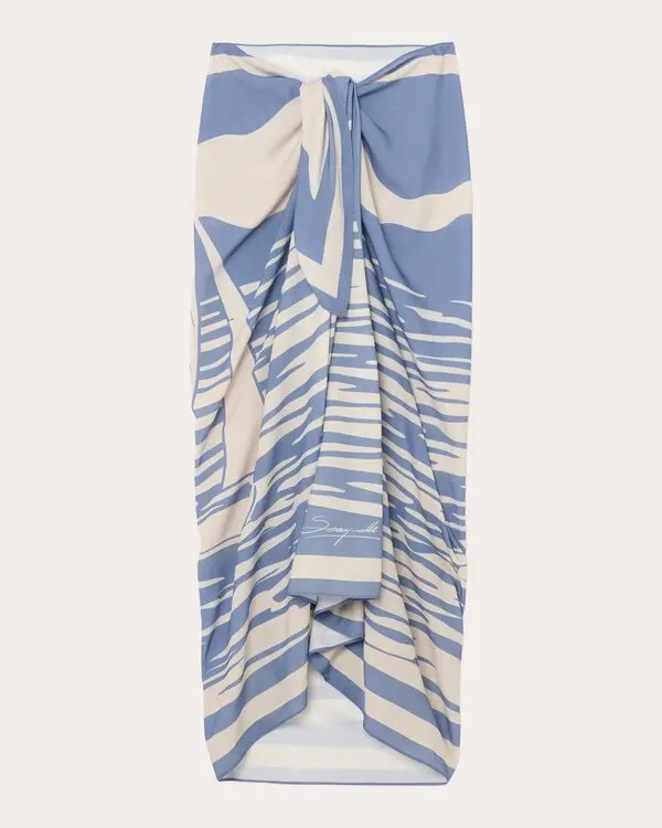SEAQUELLE SWIM Genoa Abstract Voile Pareo - Blue