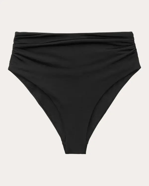 SEAQUELLE SWIM Haven Ruched High-rise Bikini Bottoms - Black