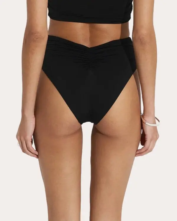 SEAQUELLE SWIM Haven Ruched High-rise Bikini Bottoms