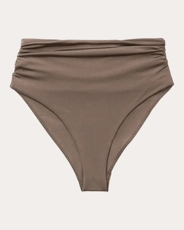 SEAQUELLE SWIM Haven Ruched High-rise Bikini Bottoms