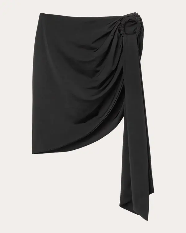 SEAQUELLE SWIM Haven Ruched O-ring Mini Skirt - Black