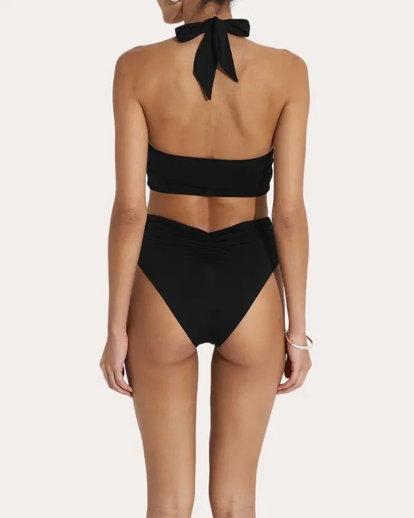 SEAQUELLE SWIM Ruched Underwire Longline Bikini Top