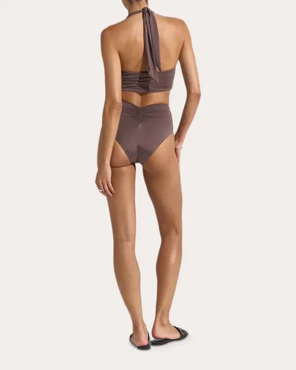 SEAQUELLE SWIM Haven Ruched Underwire Longline Bikini Top
