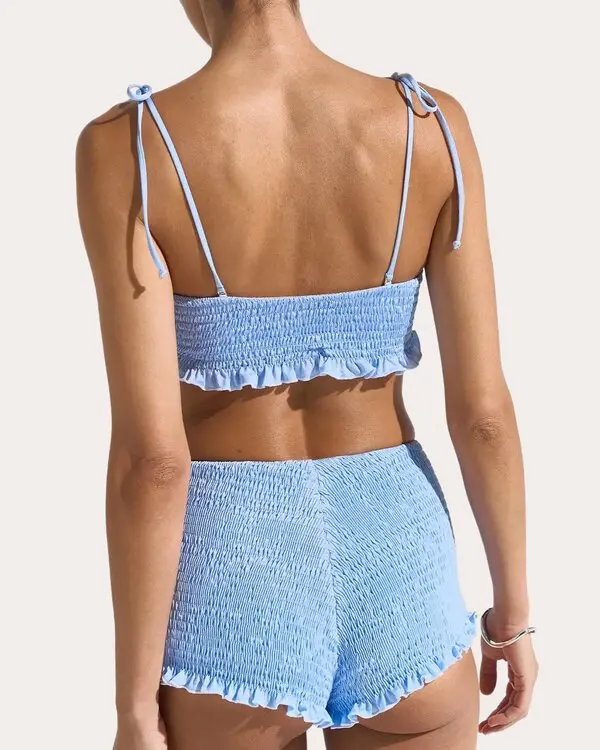 SEAQUELLE SWIM Sea Smocked Bandeau Bikini Top