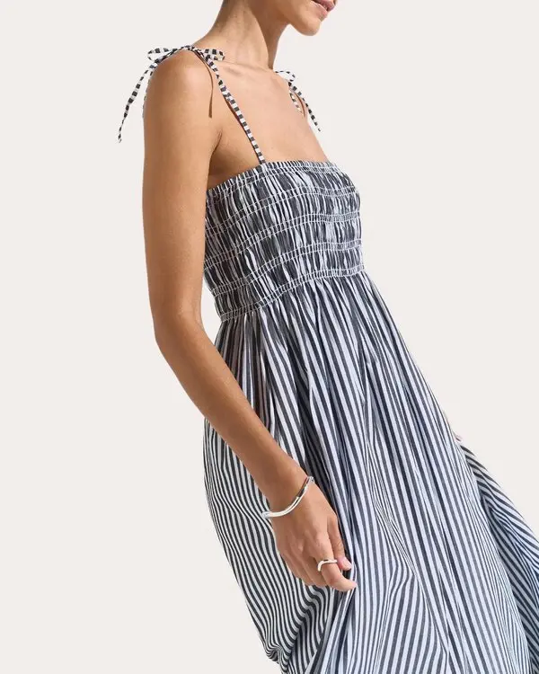 SEAQUELLE SWIM Willow Smocked Empire Waist Maxi Dress