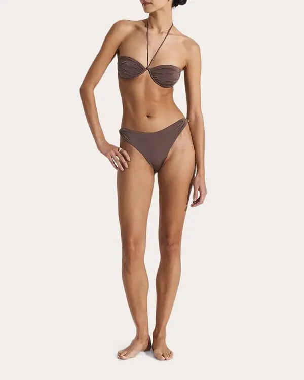 SEAQUELLE SWIM Twisted Mid-rise Bikini Bottoms