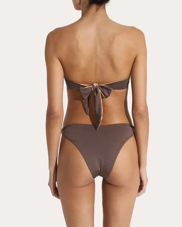 SEAQUELLE SWIM Twisted Mid-rise Bikini Bottoms
