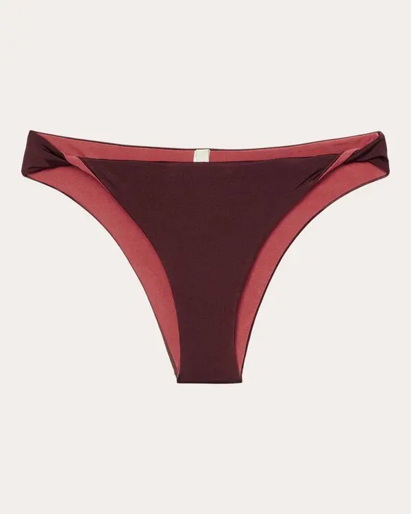 SEAQUELLE SWIM Twisted Mid-rise Bikini Bottoms - Red