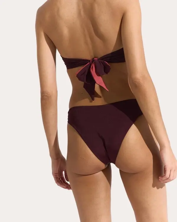 SEAQUELLE SWIM Twisted Mid-rise Bikini Bottoms