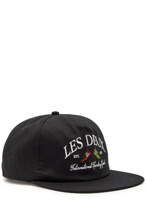LES DEUX Embroidered Twill Cap - Black