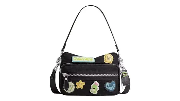 COACH X Brain Dead Dakota Crossbody Bag In Signature Nylon With Patches - Black