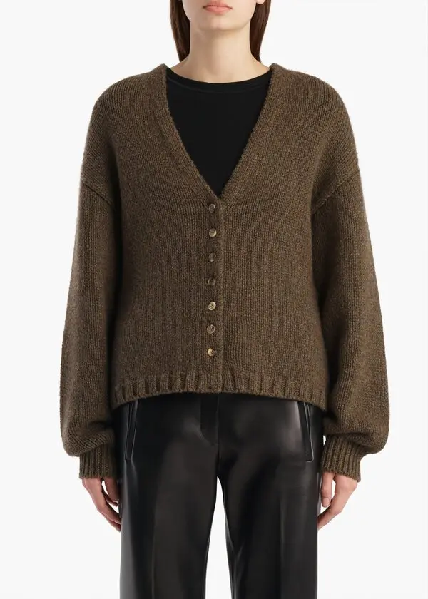 Khaite Axel Cashmere Cardigan - Artichoke