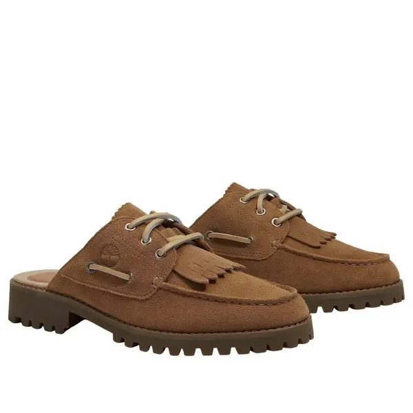 Timberland Authentic Mule With Fringing And Lace Detail