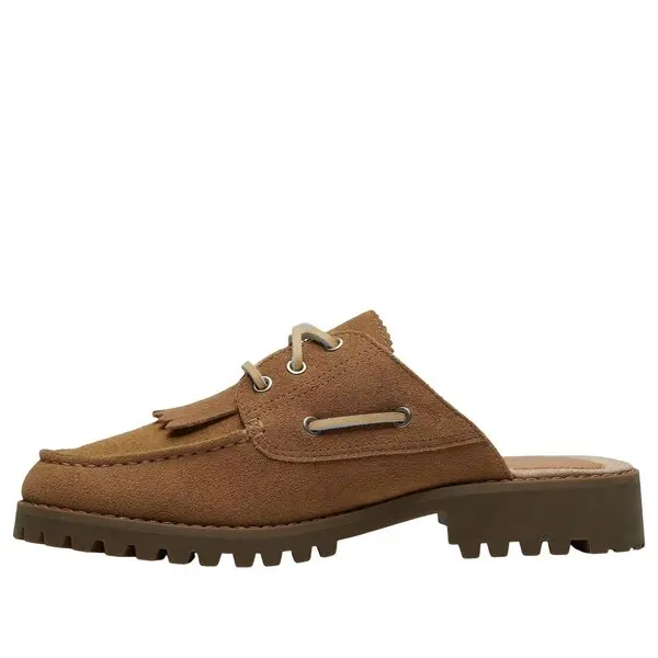 Timberland Authentic Mule With Fringing And Lace Detail - Beige