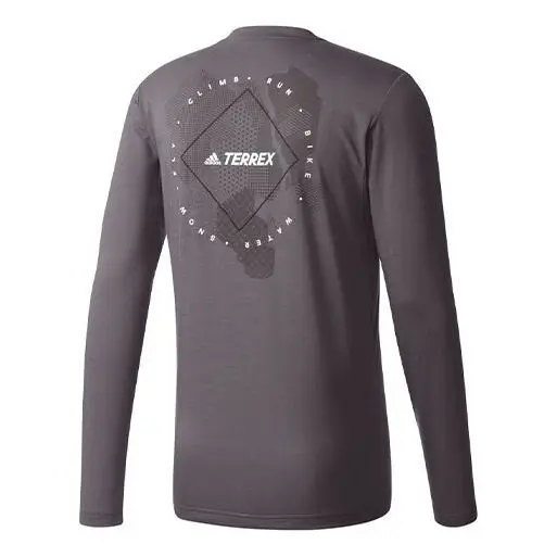Adidas Felsblock Sports Training Gym Round Neck Pullover Long Sleeves Gray - Grey