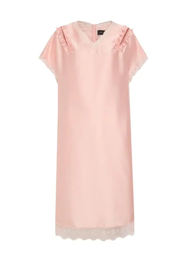 Simone Rocha Lace-trim Satin Midi Dress