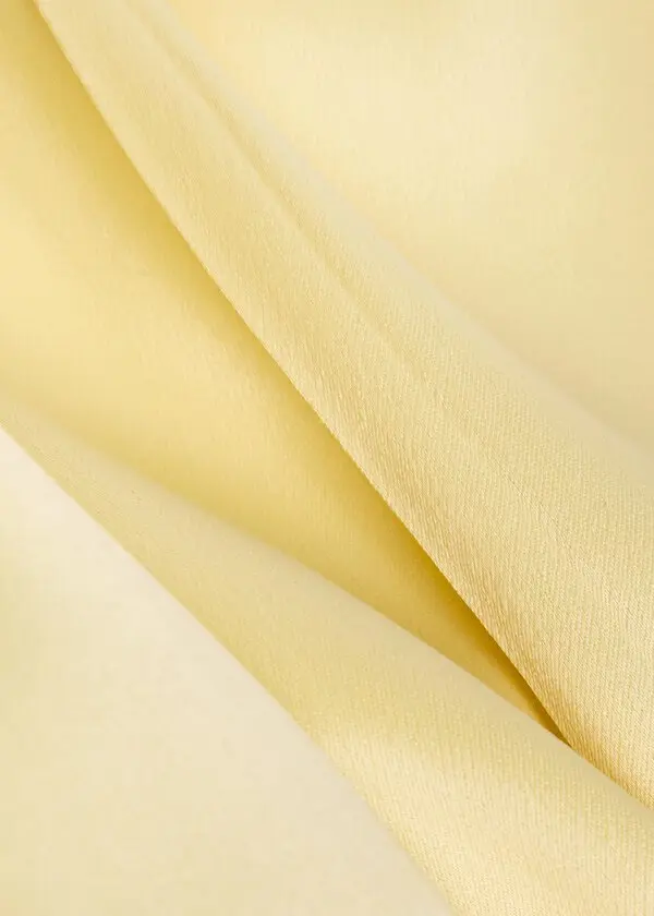 Vince Pleated Satin Midi Skirt