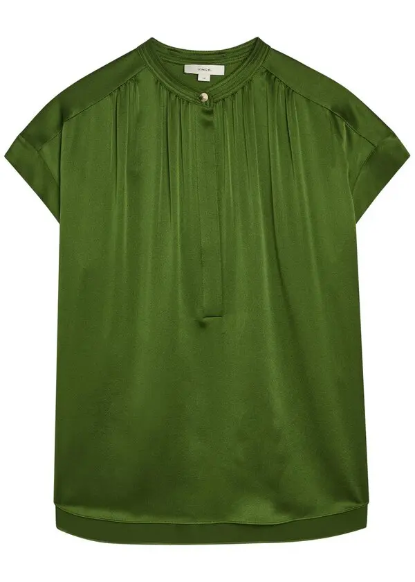 Vince Gathered Silk Blouse