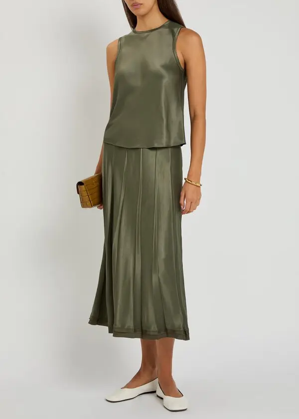 Vince Satin Top - Khaki
