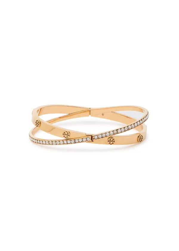 Tory Burch Icon Double Pavé 18kt -plated Bracelet