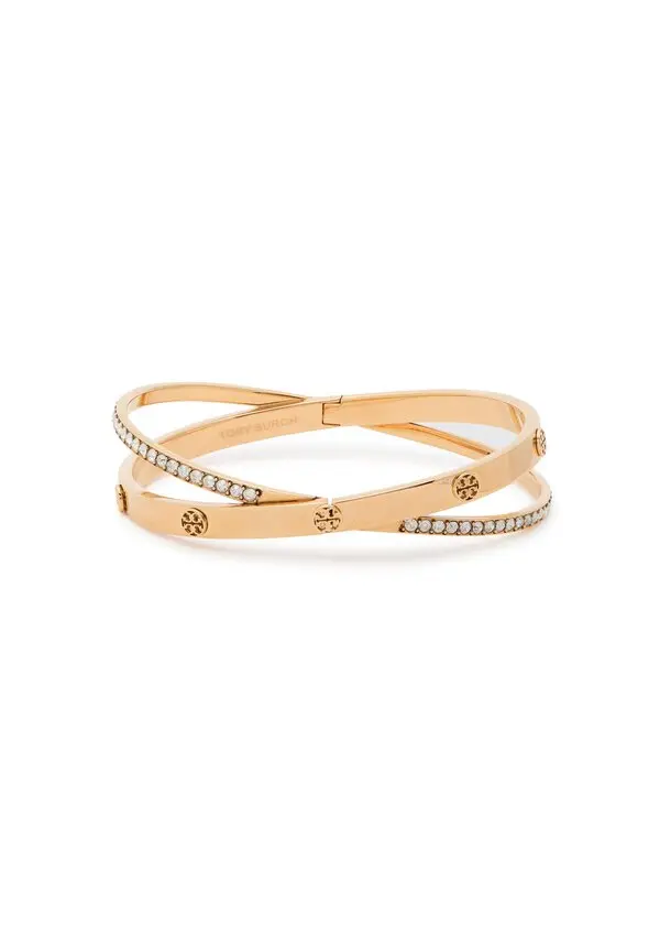 Tory Burch Icon Double Pavé 18kt -plated Bracelet - Gold