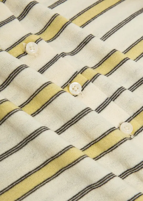 Vince Striped Cotton And Cashmere-blend Cardigan