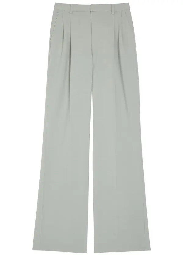 Huishan Zhang Lucian Pleated Wide-leg Woven Trousers - Grey