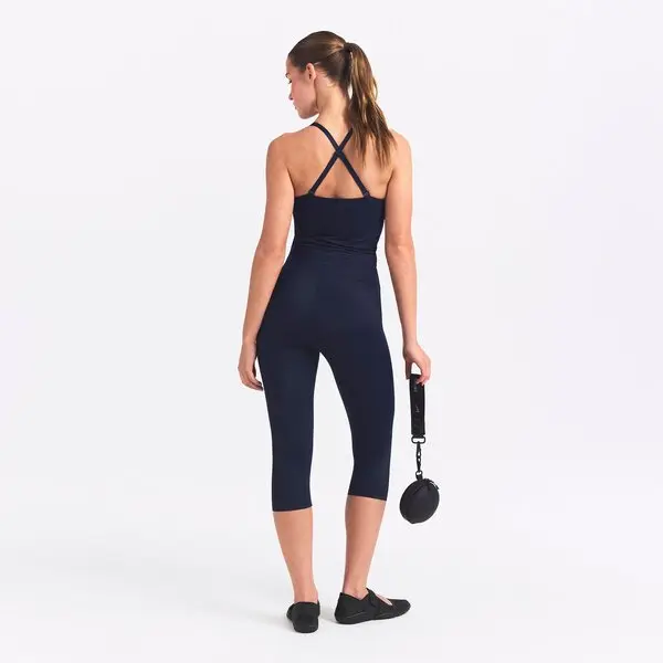 SKIMS Drawcord 17" Capri Legging | Blue | | Nike Shine