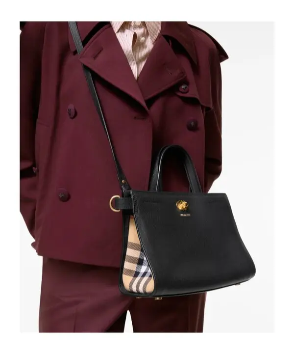 Burberry Mini Check Cotswolds Tote Bag - Black