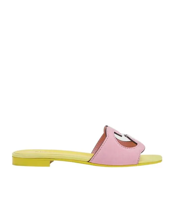 Gucci Interlocking Gg Cut-out Leather Sandals - Pink