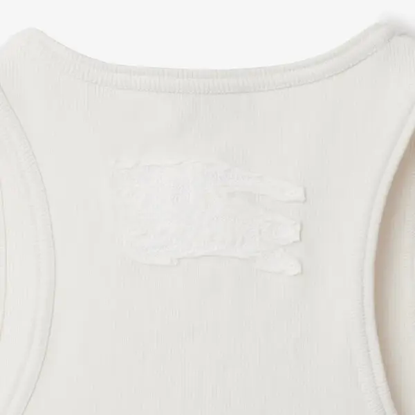 Burberry Ribbed-knit Sleeveless Tank Top With Equestrian Knight Decal