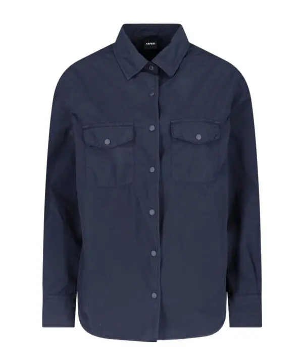 Aspesi Snap-front Utility Shirt - Black