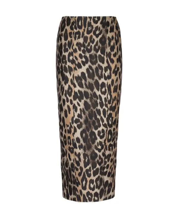 Balmain Animal-printed Midi Skirt - Black