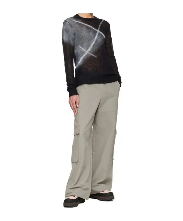 HELIOT EMIL Fluxus Wool Blend Crew Neck Knit Sweater