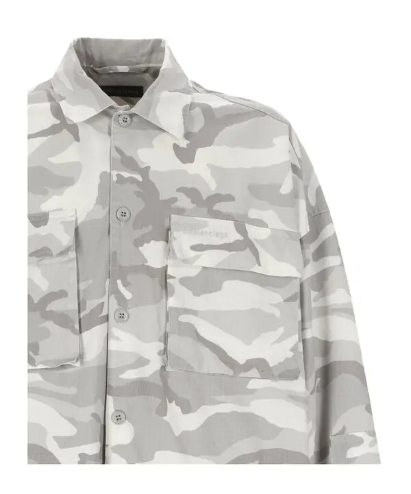 Balenciaga Camouflage Print Oversized Shirt