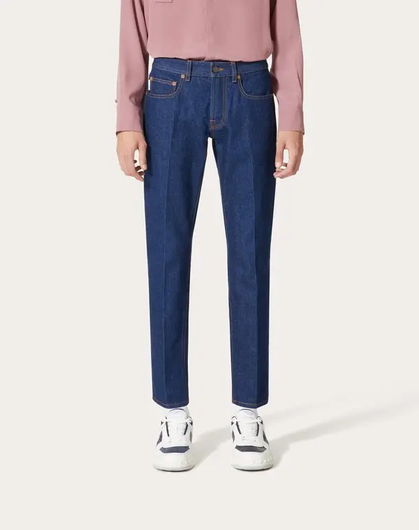 Valentino Garavani Denim Trousers With Maison Tailoring Label