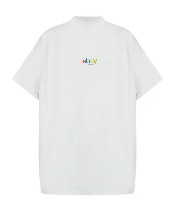Balenciaga Ebay Logo Printed Crewneck Oversized T-shirt - No