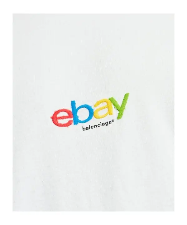 Balenciaga Ebay Logo Printed Crewneck Oversized T-shirt