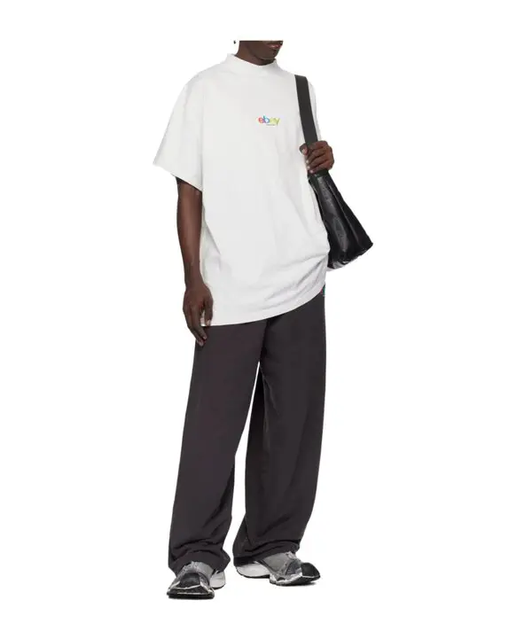 Balenciaga Ebay Logo Printed Crewneck Oversized T-shirt