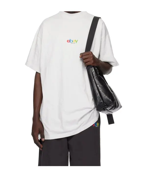 Balenciaga Ebay Logo Printed Crewneck Oversized T-shirt
