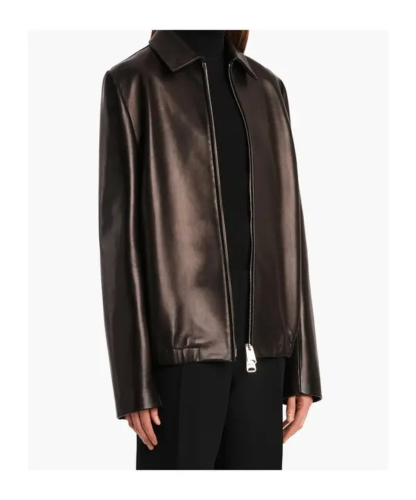 Khaite Jackson Zip-front Leather Jacket