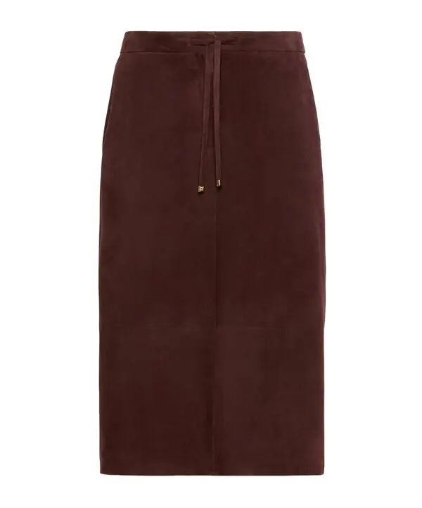 Max Mara Drawstring Midi Skirt - Deep Red