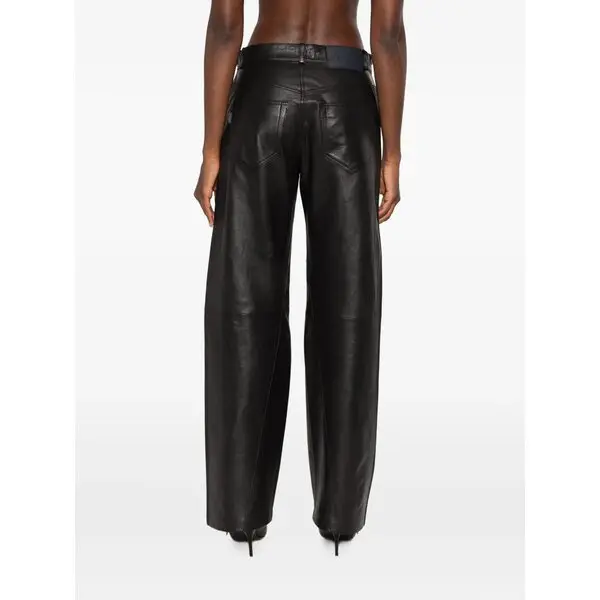 HAIKURE Leather Trousers With Belt Loops And Pocket Details