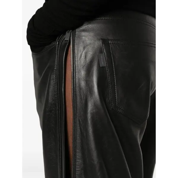 HAIKURE Leather Trousers With Belt Loops And Pocket Details