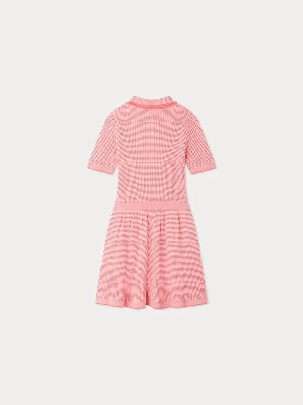 Bonpoint Short-sleeve Collared Dress With Cherry Applique