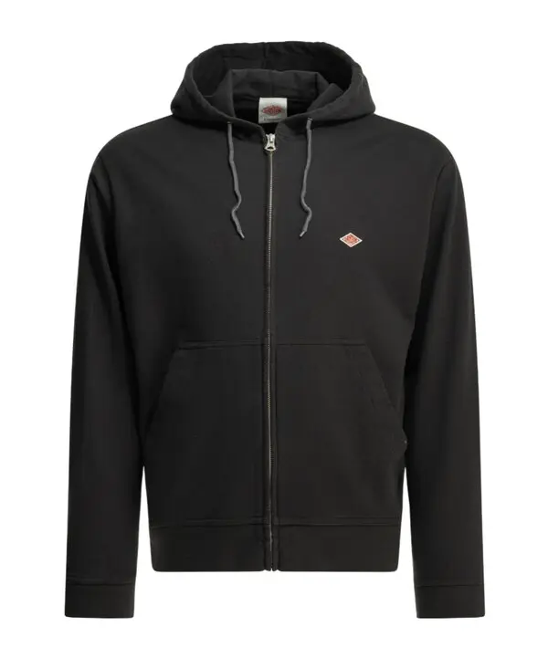 DANTON Zip-up Relaxed Hoodie - Black