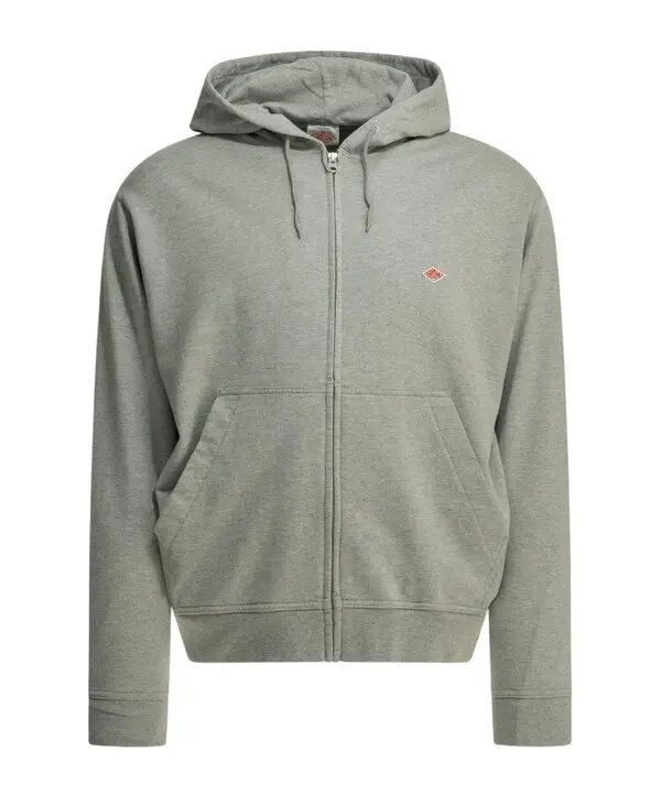 DANTON Vintage Knit Zip Hoodie - Grey
