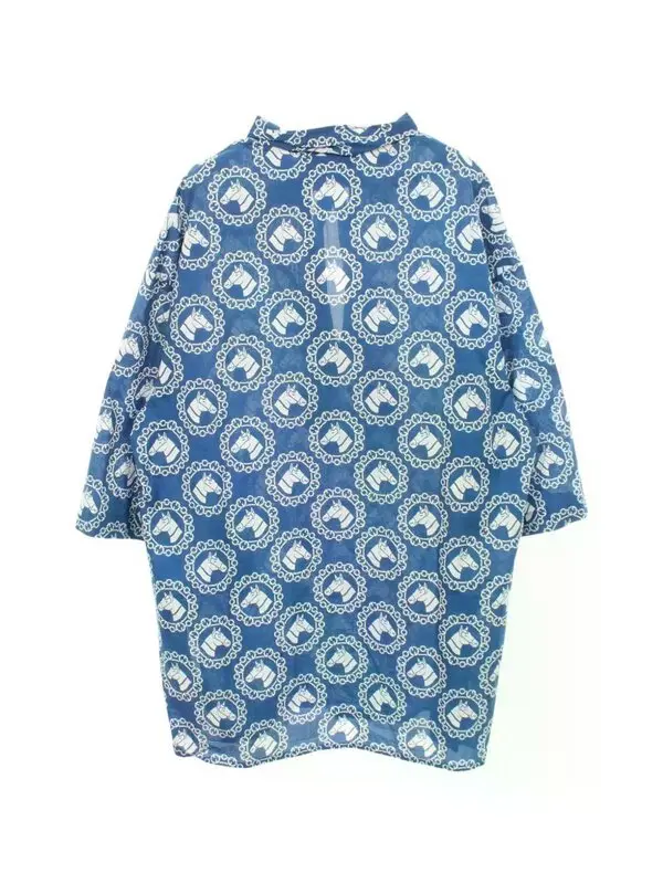 Gucci Horse Print Bow Tie Blouse