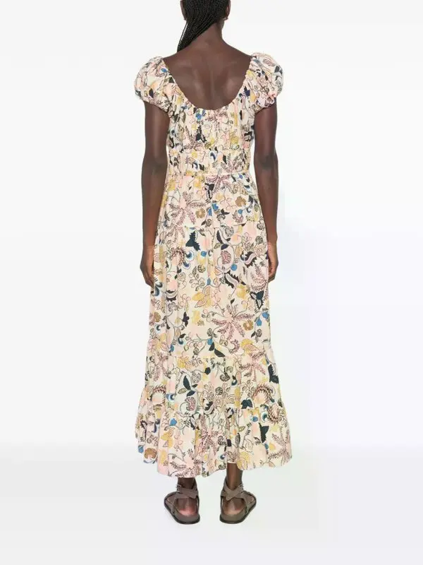 Ulla Johnson Paloma Floral-print Midi Dress - Neutrals