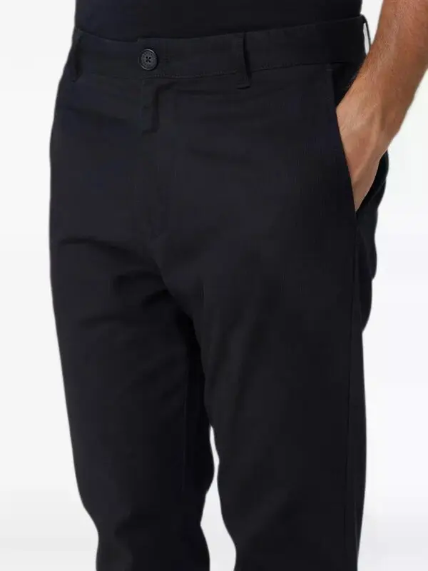 Armani Exchange Navy Twill Logo Button Straight-leg Trousers